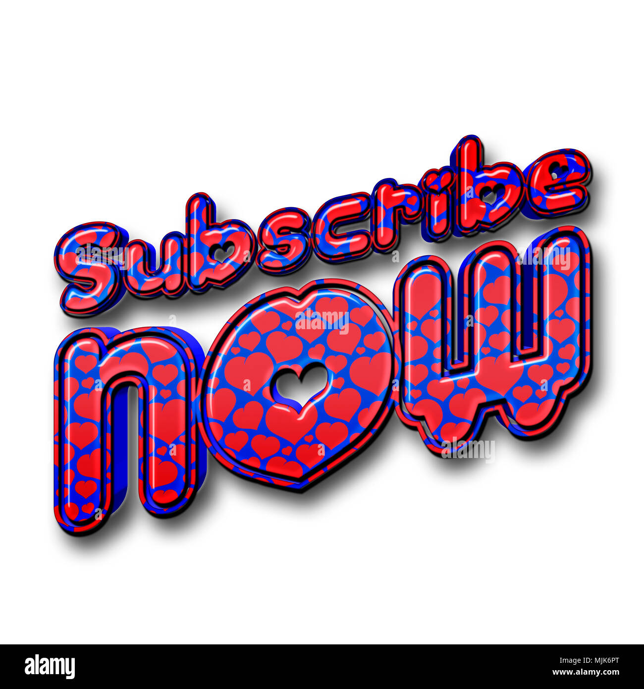 Stock Illustration - Large Shiny Text: Subscribe Now, 3D Illustration ...