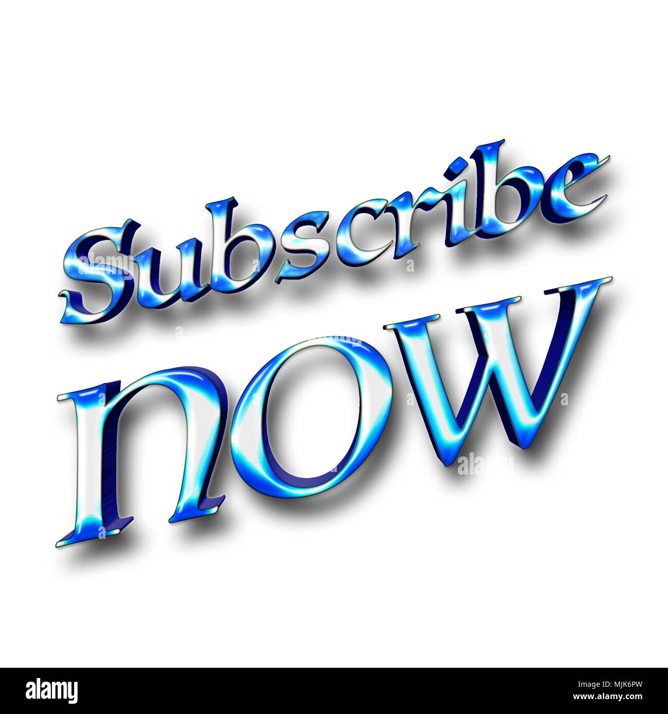 Stock Illustration - Large Shiny Text: Subscribe Now, 3D Illustration ...