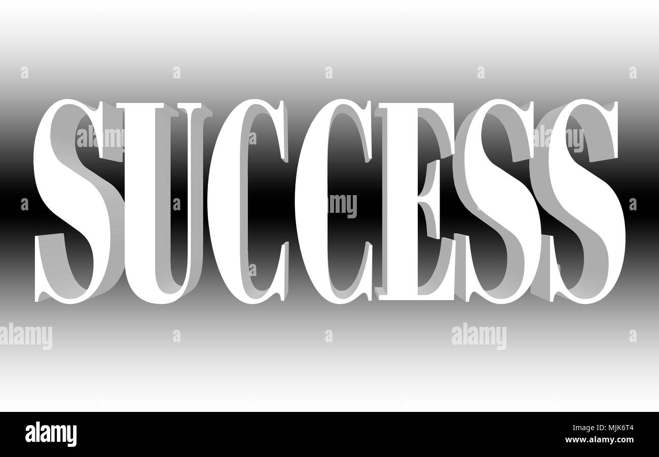 Stock Illustration - Large White Three Dimensional Text: Success, 3D ...