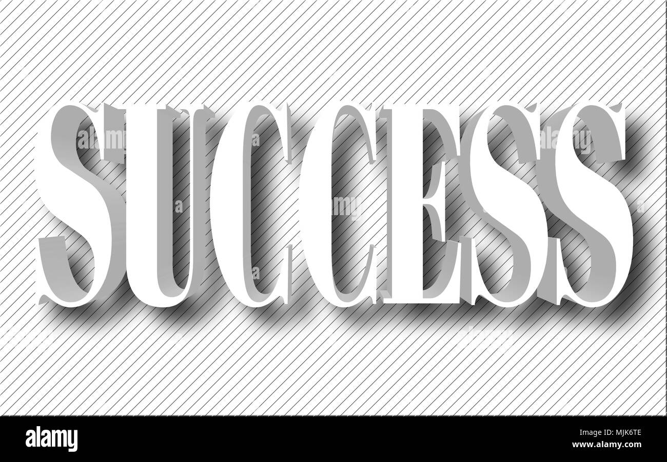 Stock Illustration - Large White Three Dimensional Text: Success, 3D ...