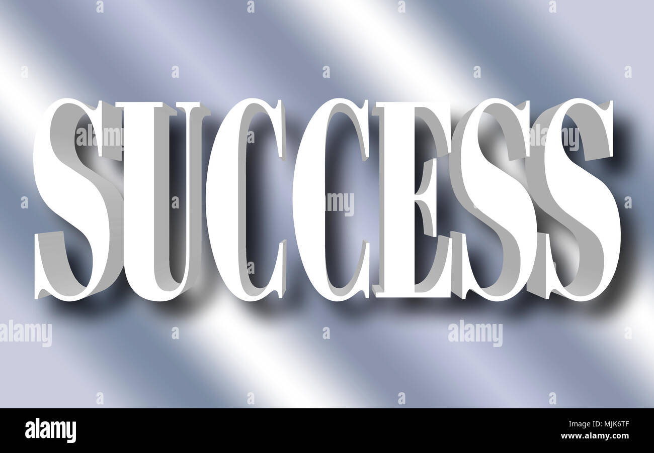 Stock Illustration - Large White Three Dimensional Text: Success, 3D ...