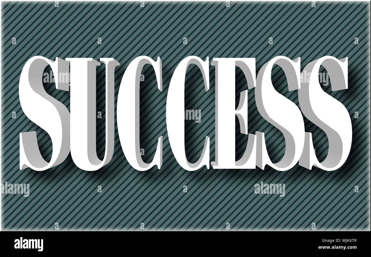 Stock Illustration - Large White Three Dimensional Text: Success, 3D ...
