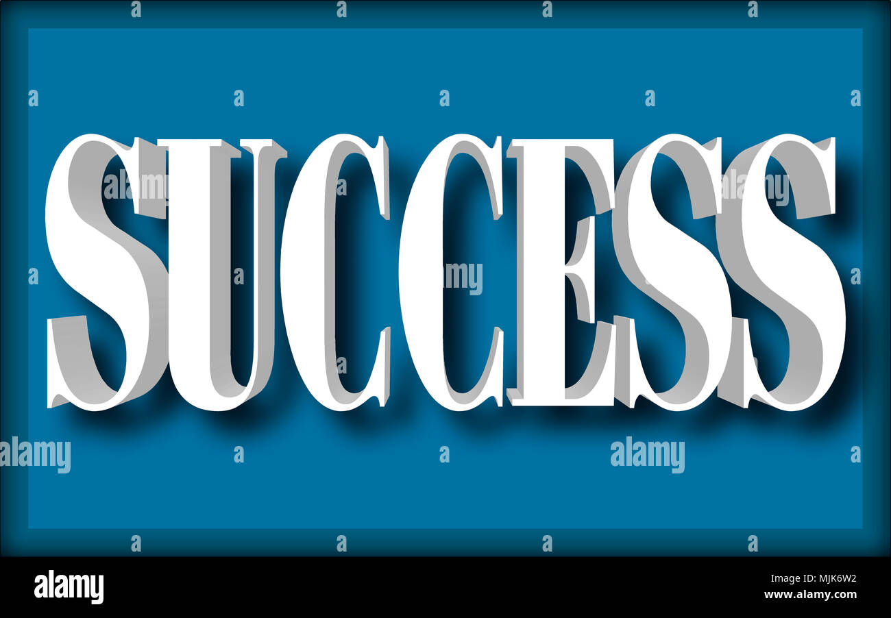 Stock Illustration - Large White Three Dimensional Text: Success, 3D ...