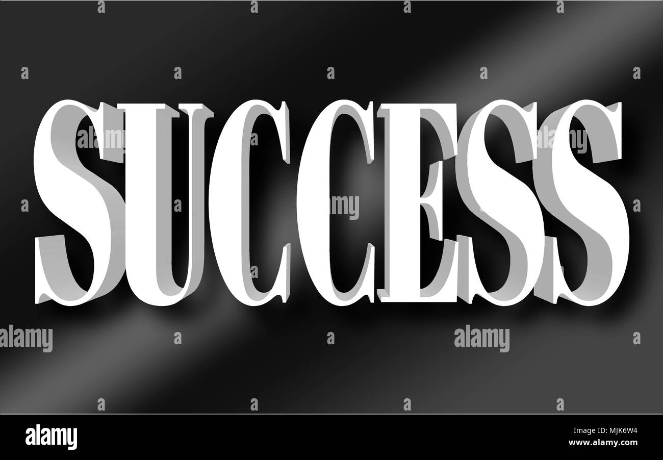 Stock Illustration - Large White Three Dimensional Text: Success, 3D ...