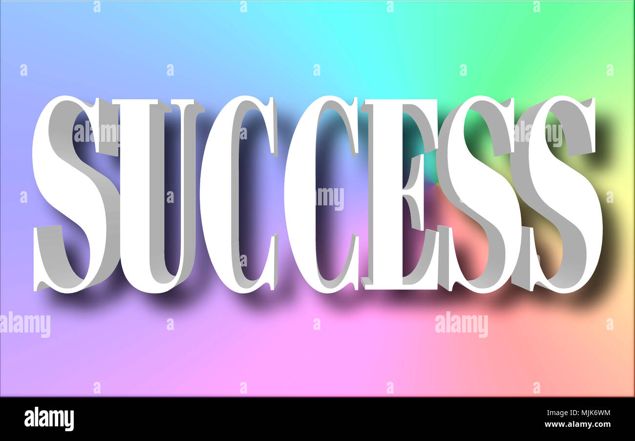 Stock Illustration - Large White Three Dimensional Text: Success, 3D ...