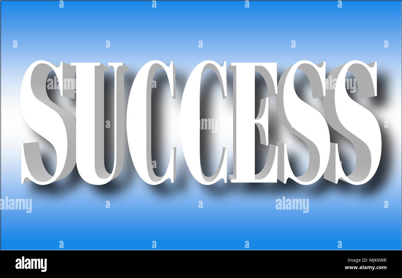Stock Illustration - Large White Three Dimensional Text: Success, 3D ...