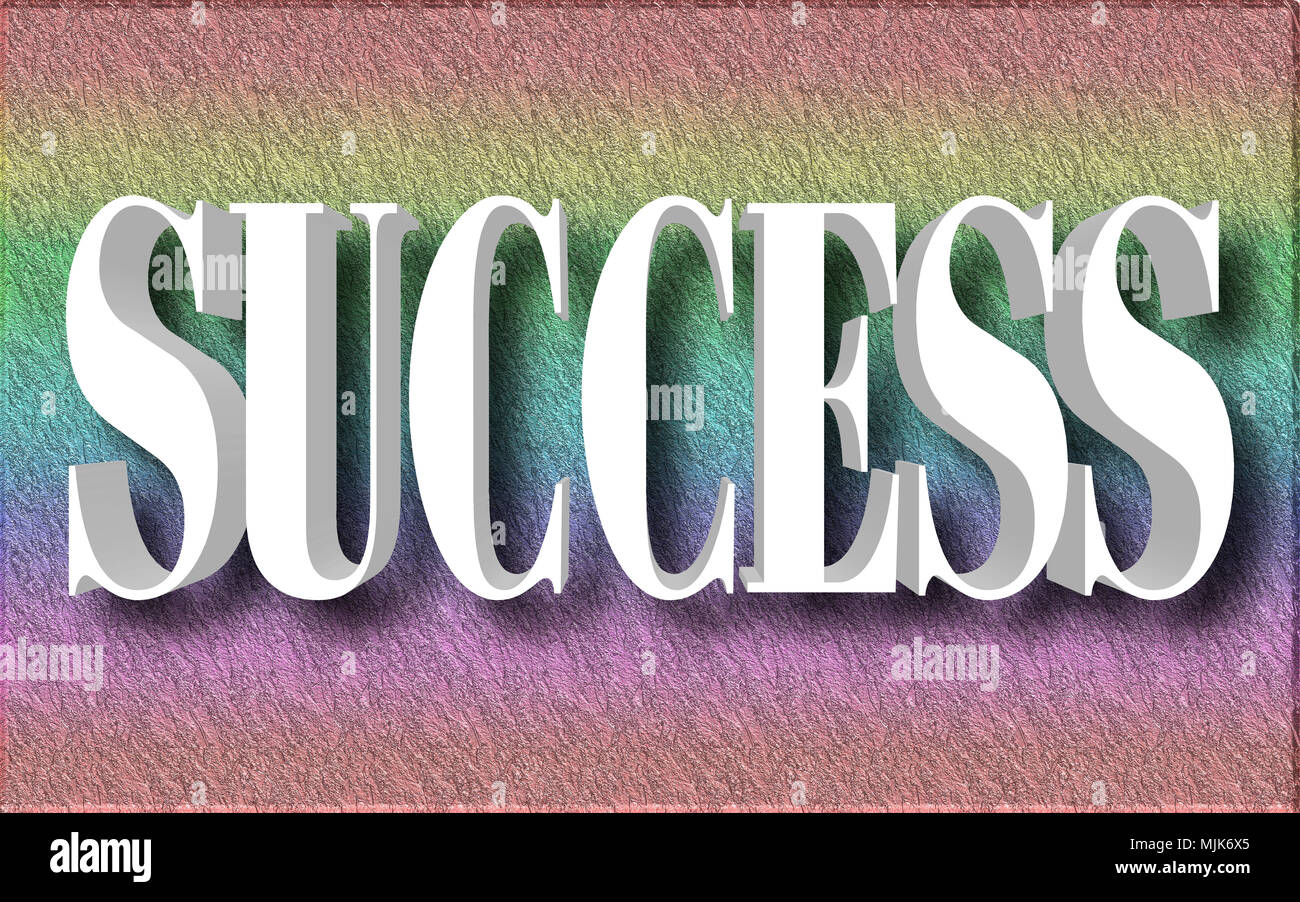 Stock Illustration - Large White Three Dimensional Text: Success, 3D ...
