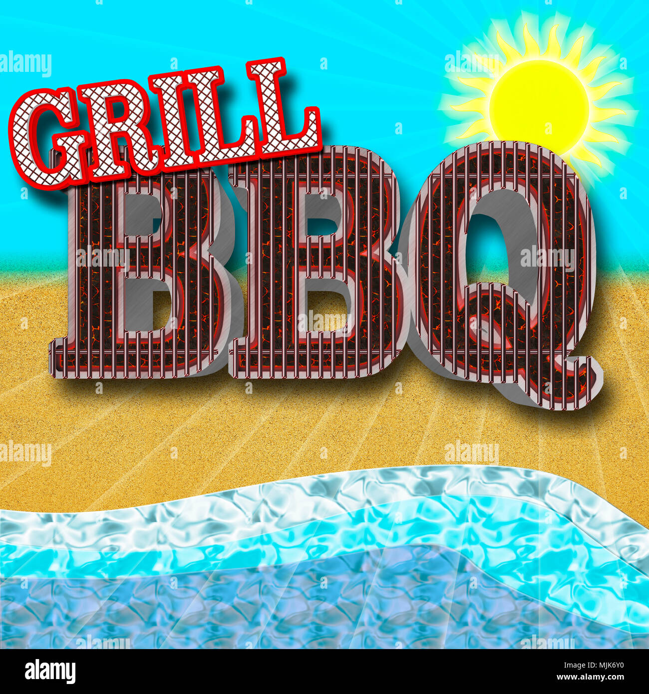 Bbq party typography poster template hi-res stock photography and ...