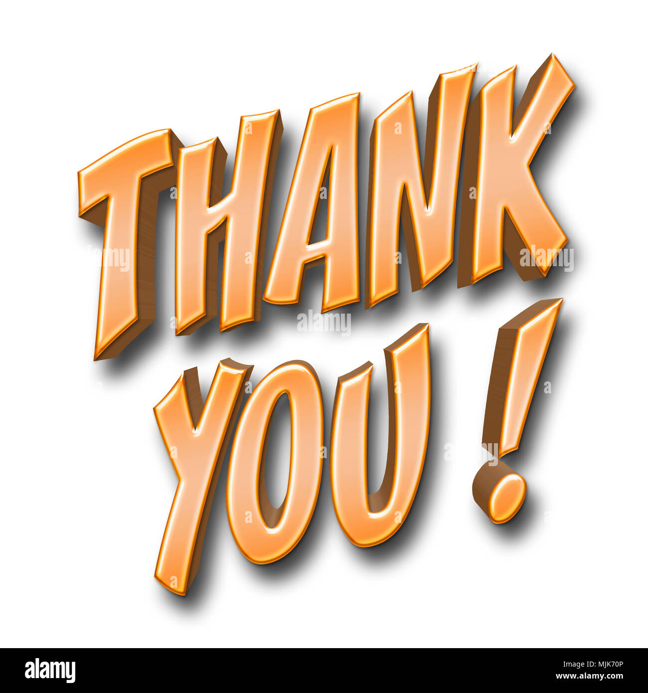 Stock Illustration - Large Orange Text: Thank You!, 3D Illustration ...
