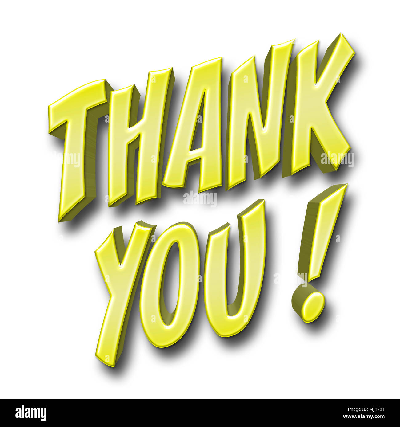 Stock Illustration - Large Yellow Text: Thank You!, 3D Illustration ...