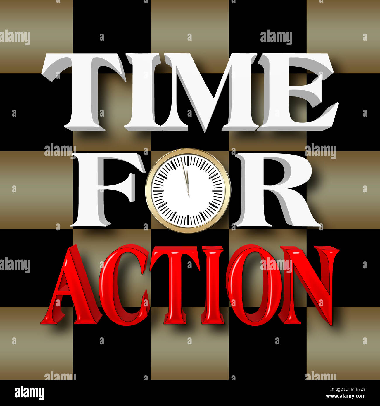 Stock Illustration - Large Text: Time For Action, 3D Illustration ...