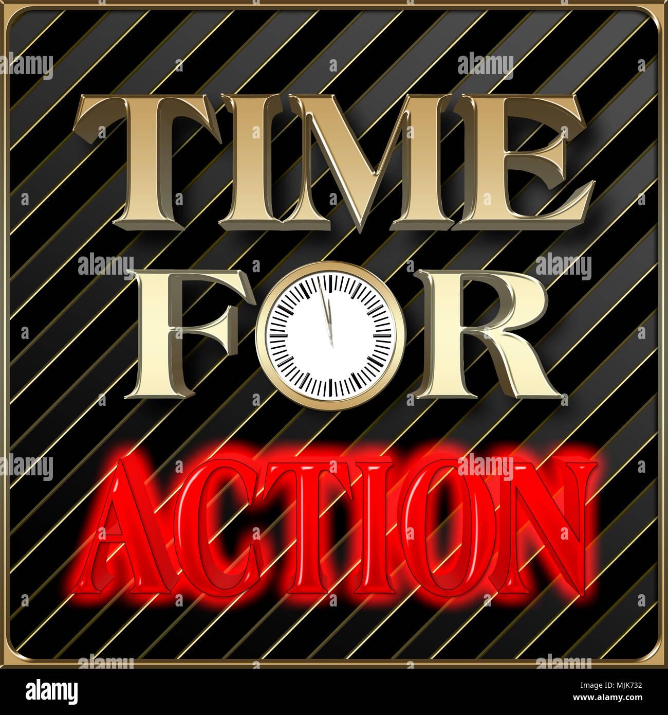 Stock Illustration - Large Text: Time For Action, 3D Illustration ...