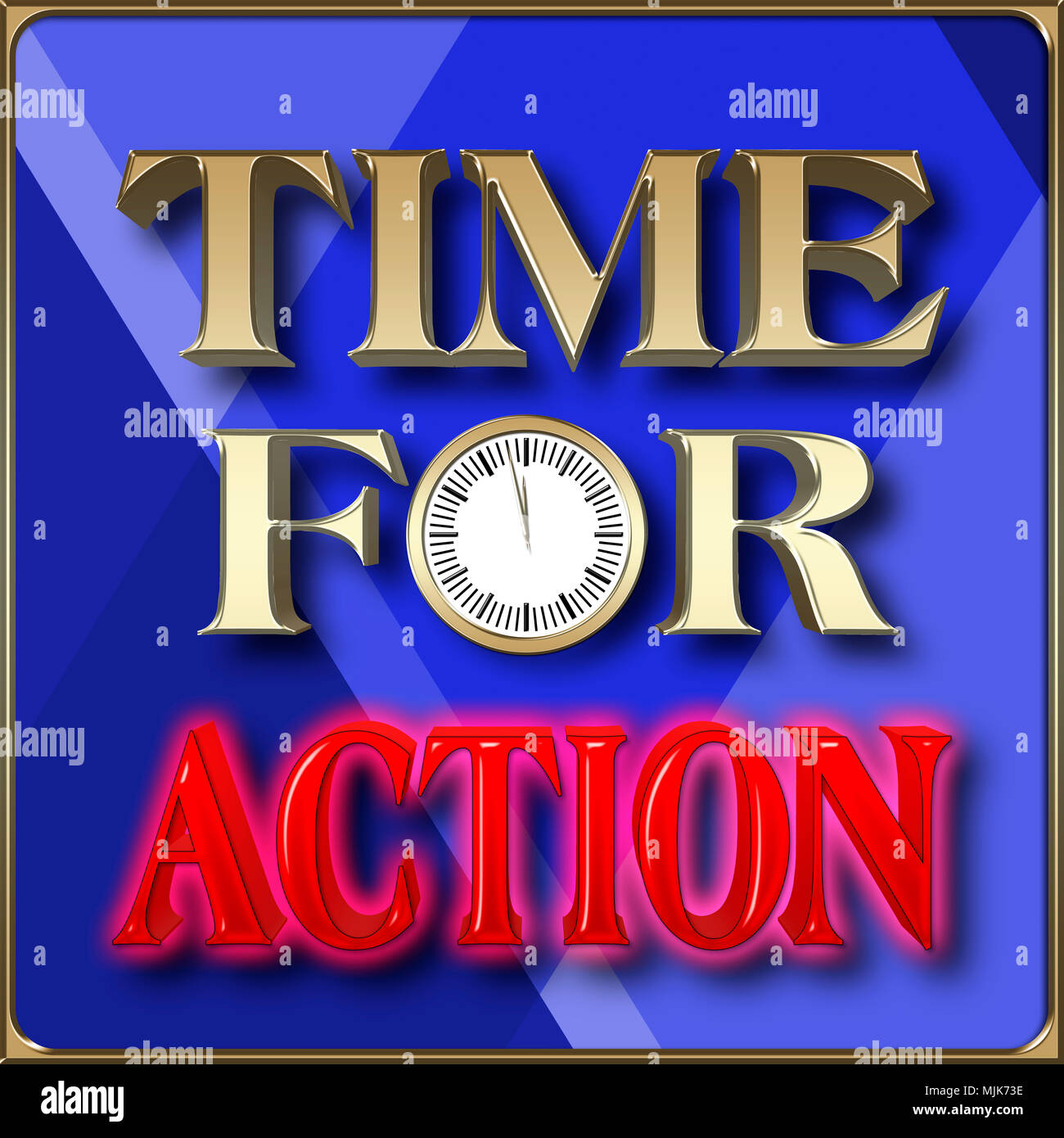 Stock Illustration - Large Text: Time For Action, 3D Illustration ...