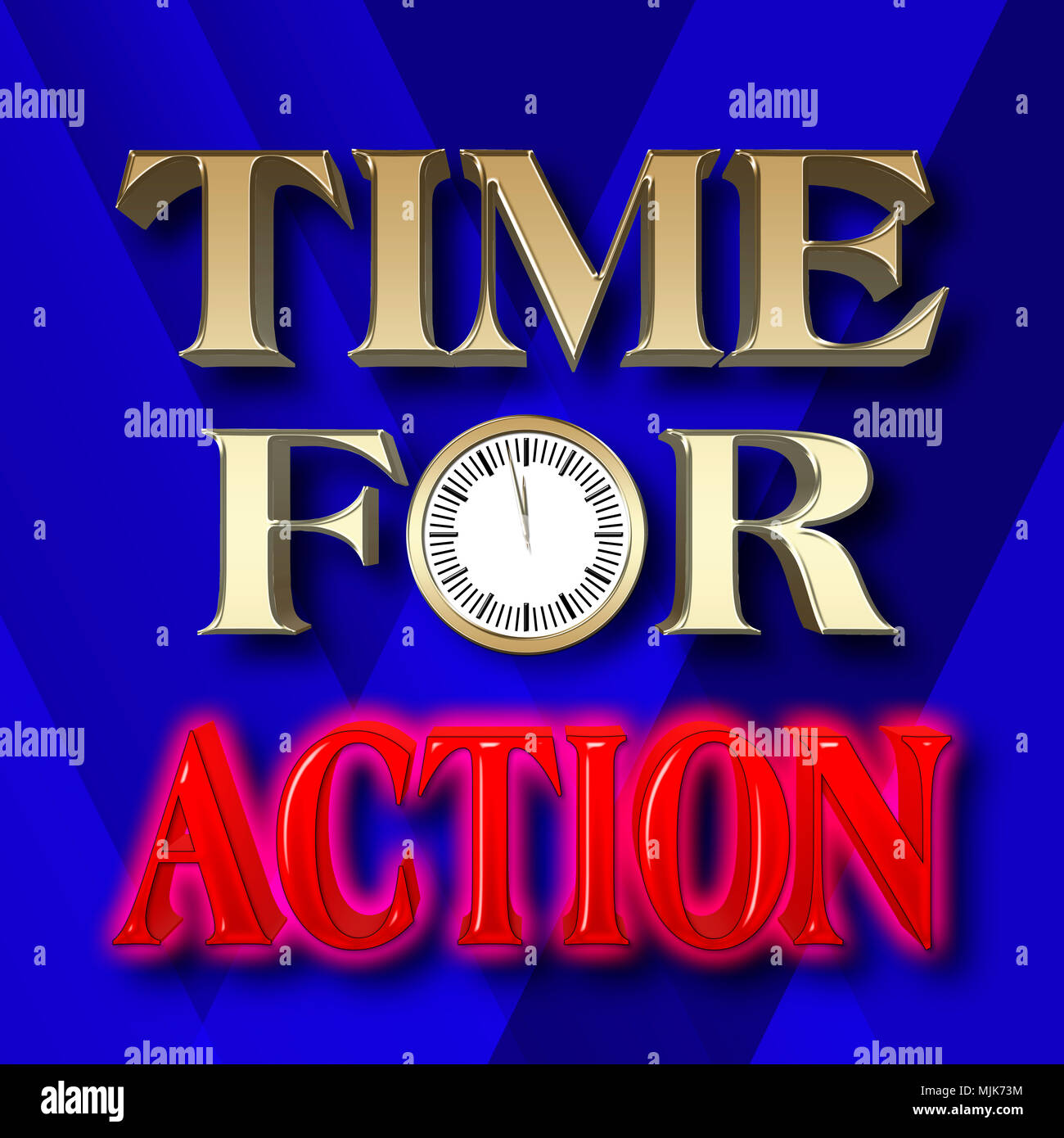 Stock Illustration - Large Text: Time For Action, 3D Illustration ...