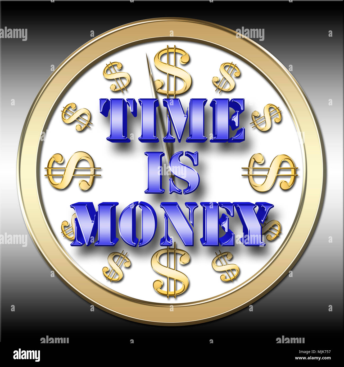 Stock Illustration - Shiny Metallic Blue Text: TIME IS MONEY, 3D ...