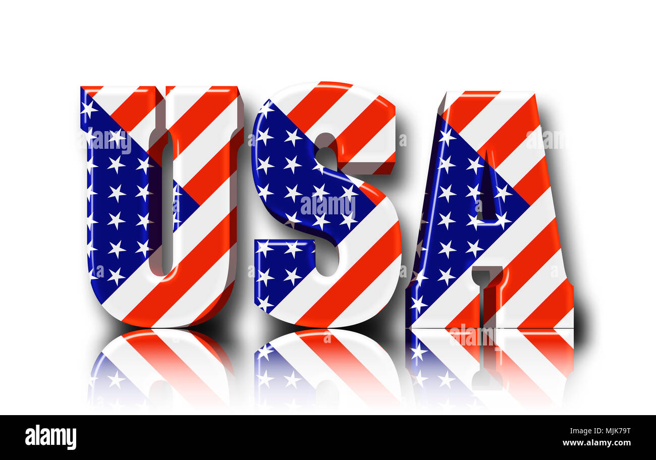 Stock Illustration - Bright Text: USA, Characters Wrapped in the United ...