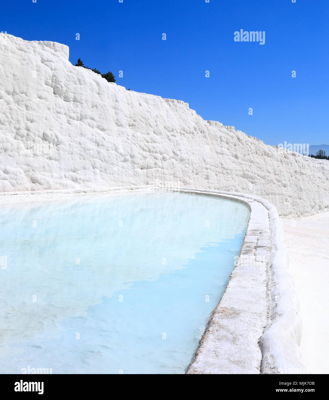 Pamukkale - Calcium deposits from natural thermal springs, Turkey Stock ...