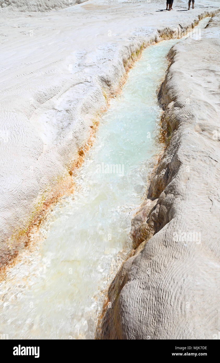 Pamukkale - Calcium deposits from natural thermal springs, Turkey Stock ...