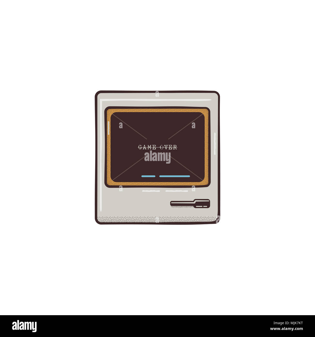 Old PC flat icon design. Cute retro colors. Classic computer isolated ...