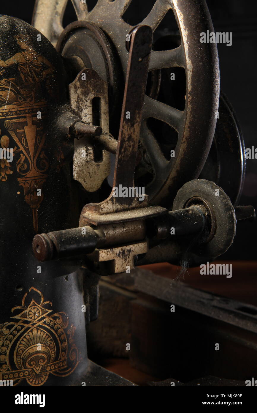 Old sewing machine closeup Stock Photo - Alamy