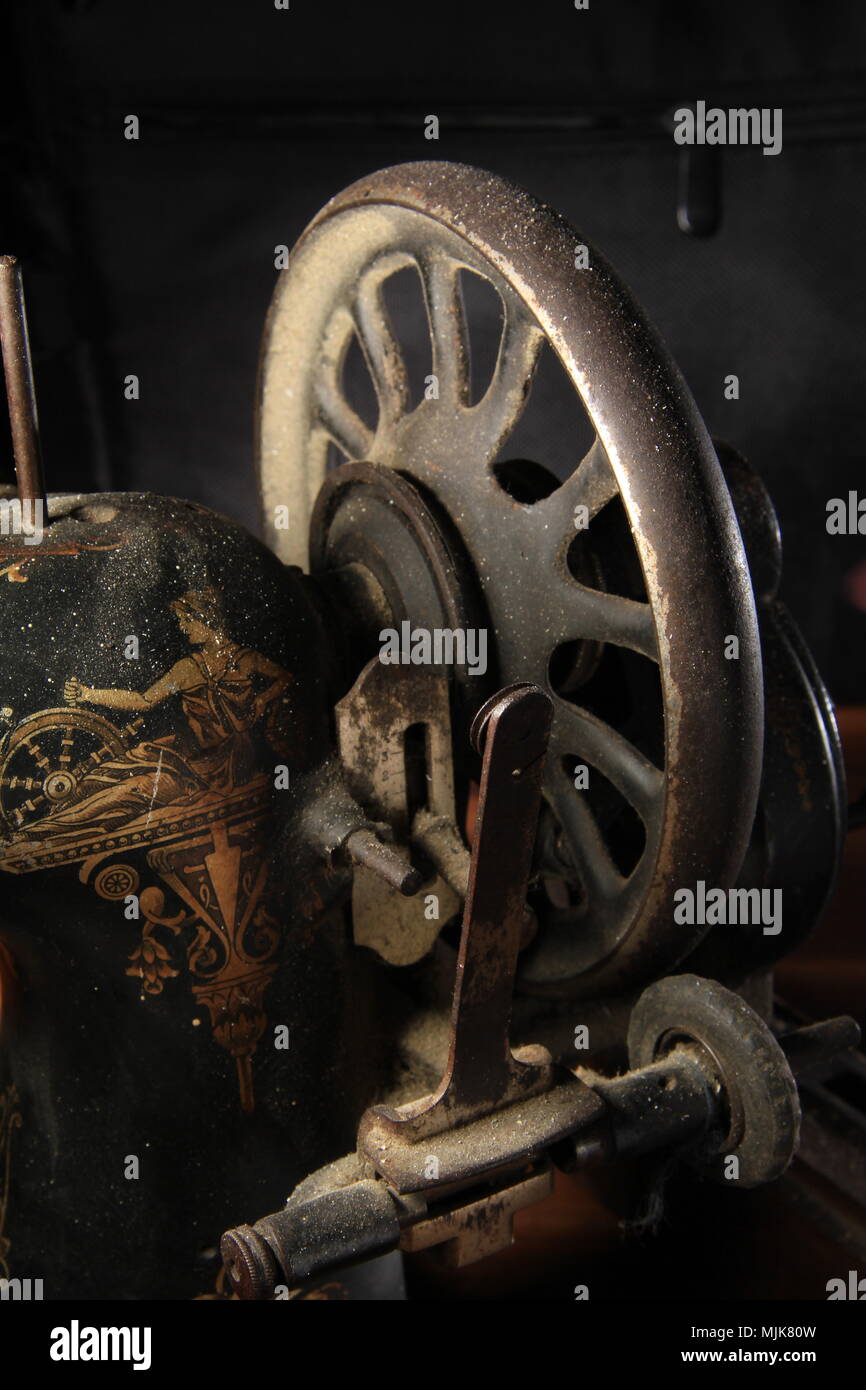 Old sewing machine closeup Stock Photo - Alamy