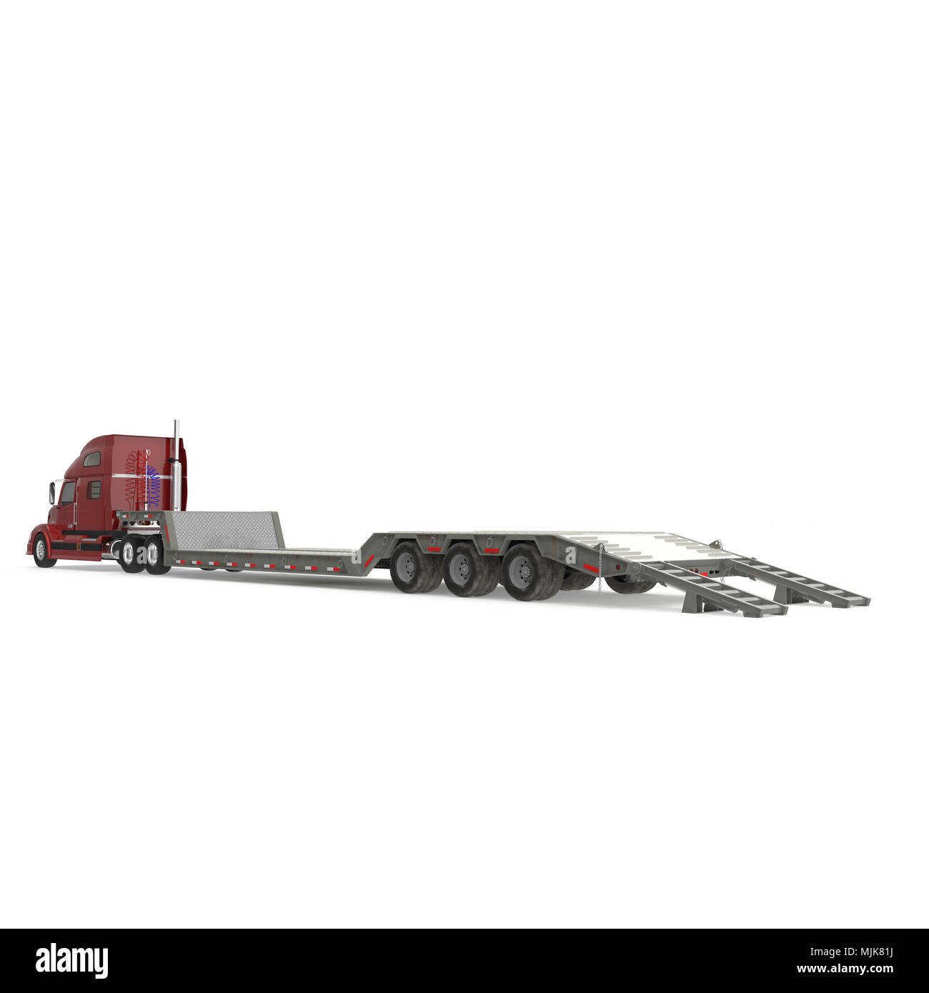 Empty flatbed trailer Cut Out Stock Images & Pictures - Alamy