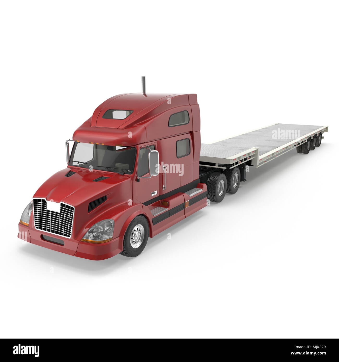 Big truck flatbed trailer Cut Out Stock Images & Pictures - Alamy