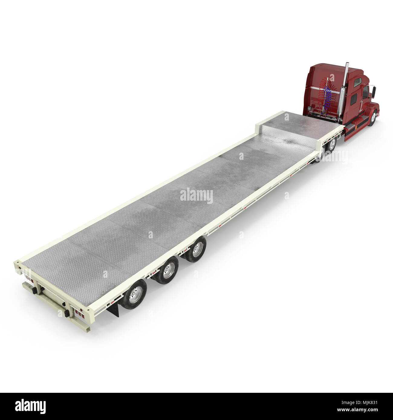 Big truck flatbed trailer Cut Out Stock Images & Pictures - Alamy