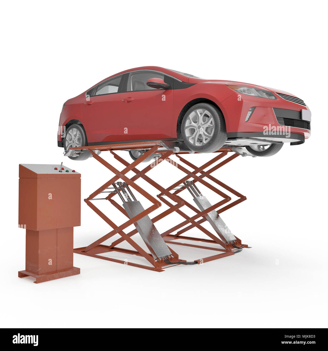 Orange scissor lift Cut Out Stock Images & Pictures - Alamy