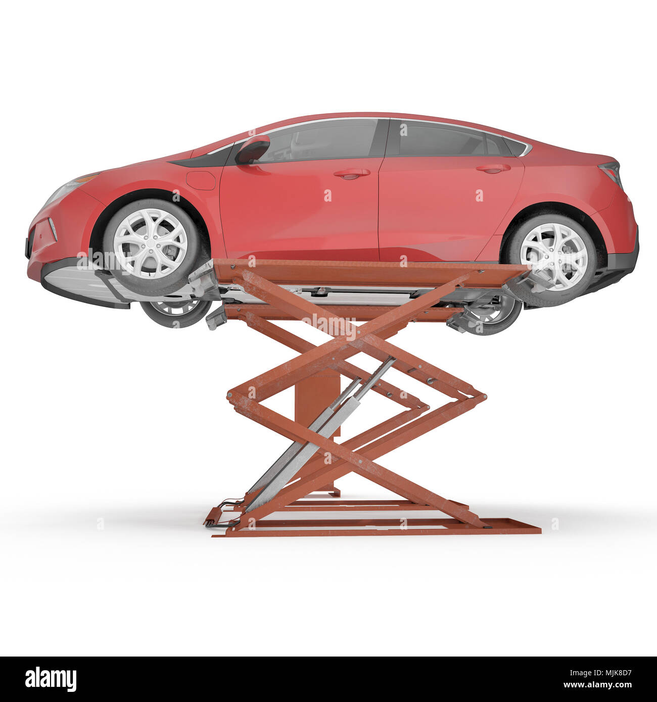 Orange scissor lift Cut Out Stock Images & Pictures - Alamy