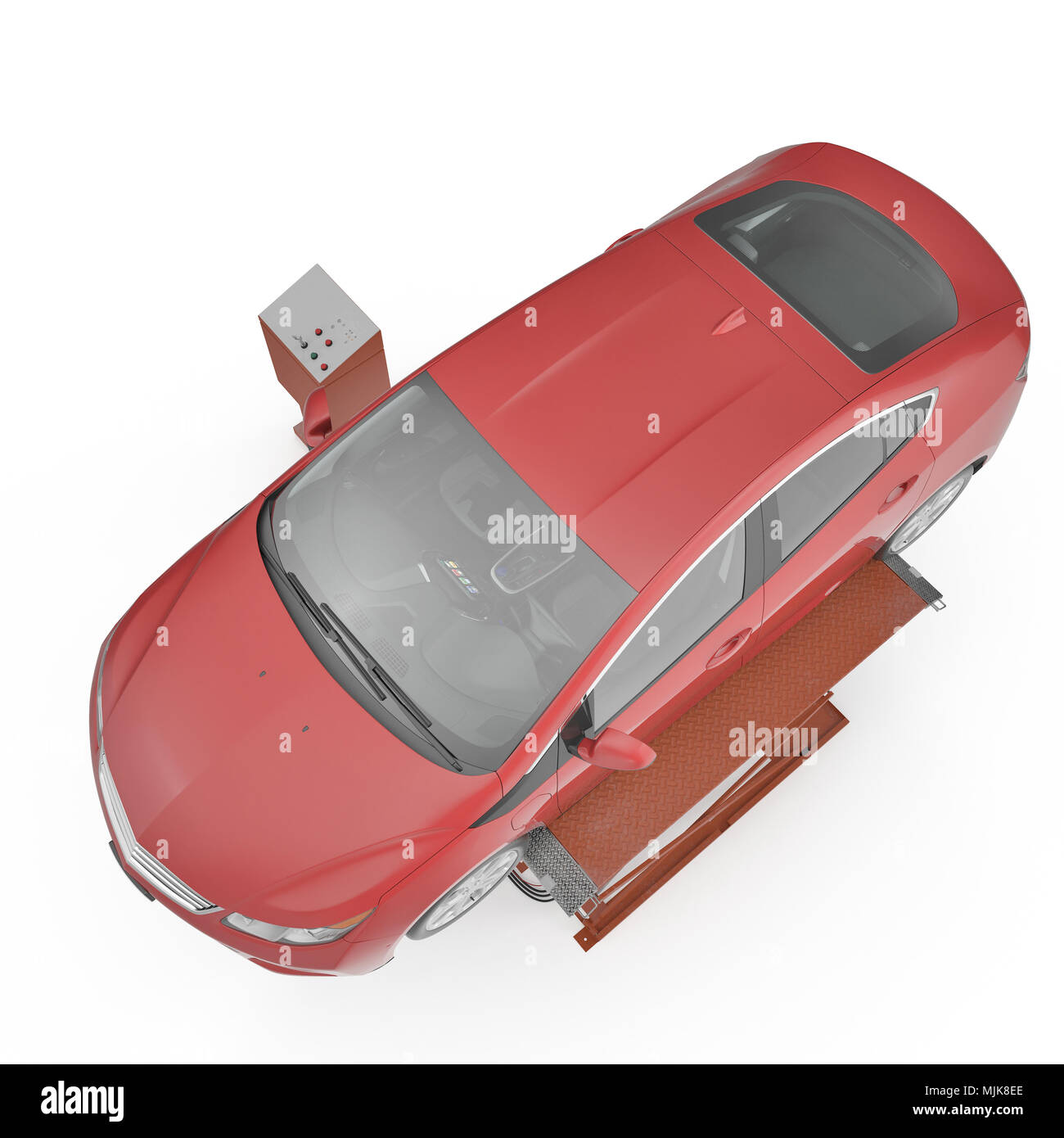 Orange scissor lift Cut Out Stock Images & Pictures - Alamy