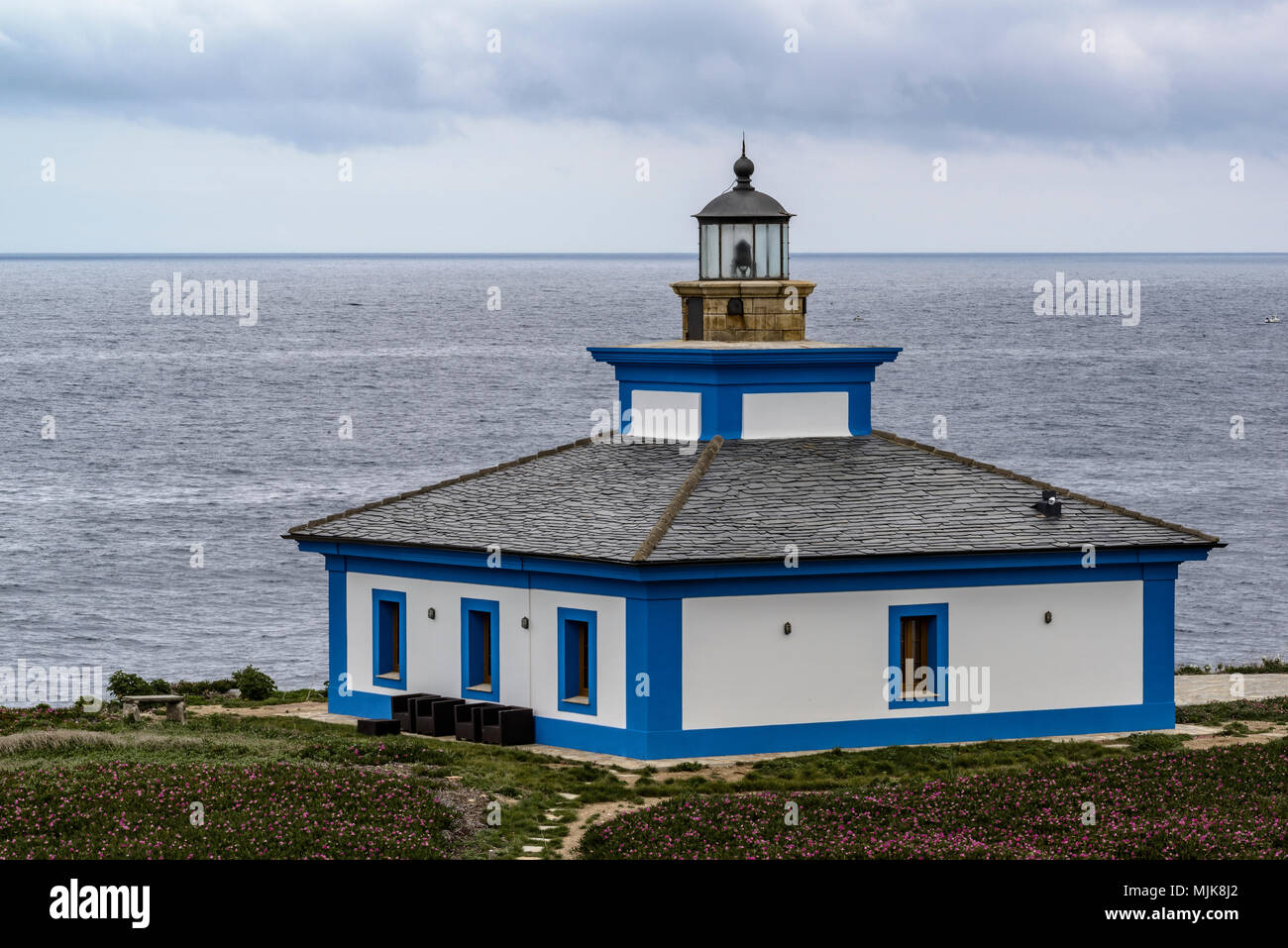 Isla Pancha Lighthouse in Ribadeo, Lugo, region of Galicia, Spain Stock ...