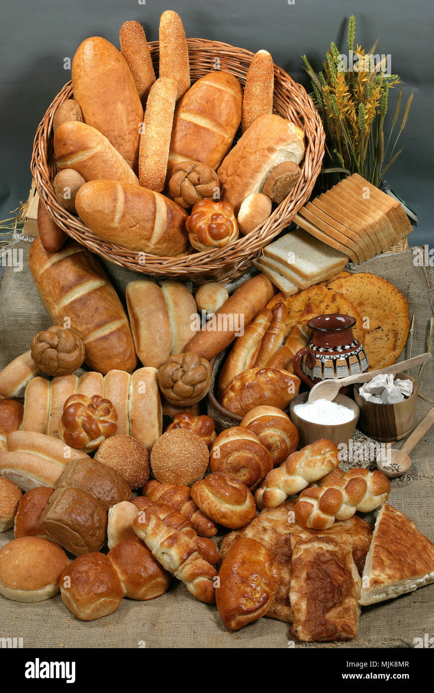healthy bread food group with spices Stock Photo - Alamy