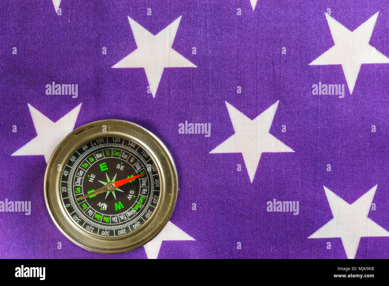 Compass on background of US flag stars Stock Photo - Alamy
