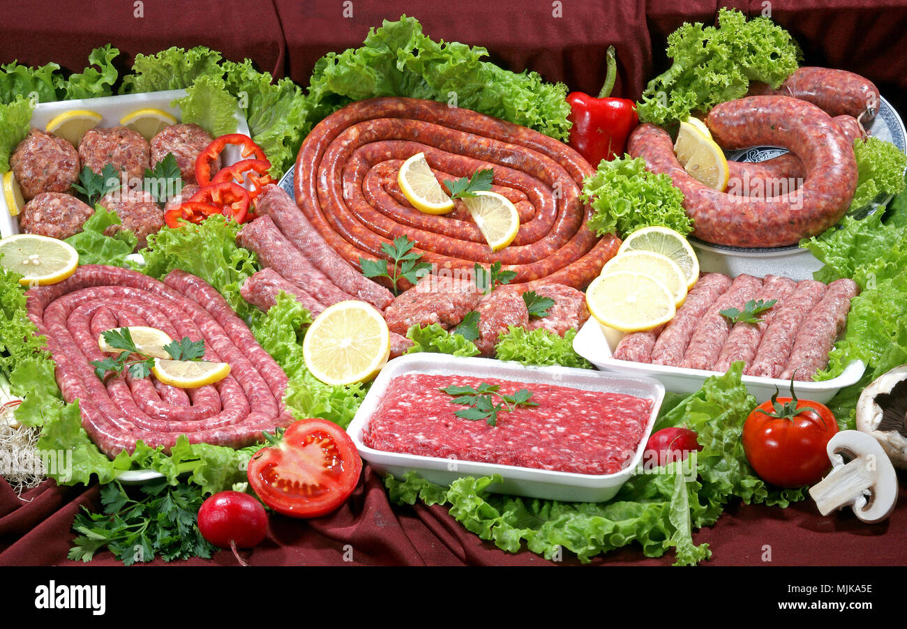 Mixing minced meat sausage sausages hi-res stock photography and images ...
