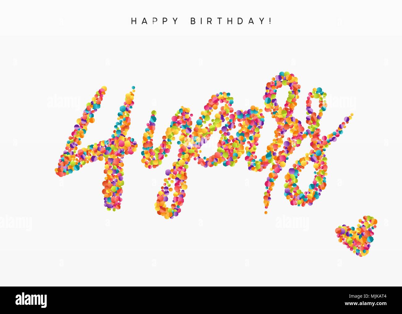 Four years, lettering sign from confetti. Holiday Happy birthday ...