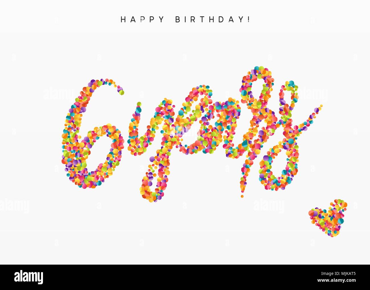 Six years, lettering sign from confetti. Holiday Happy birthday. Vector ...
