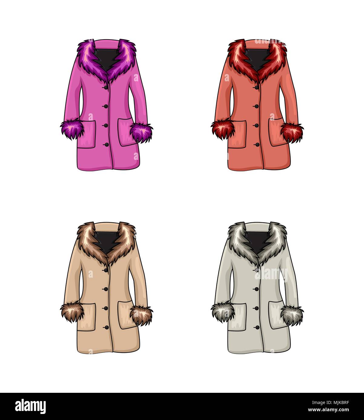 Clothing coat fur Stock Vector Images - Alamy