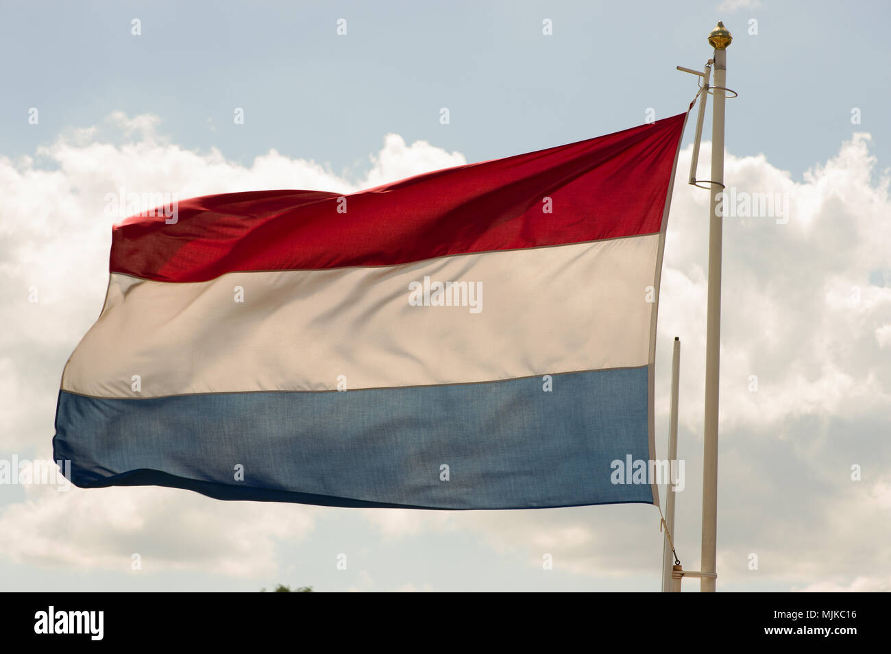 Dutch flag waving in the wind Stock Photo - Alamy