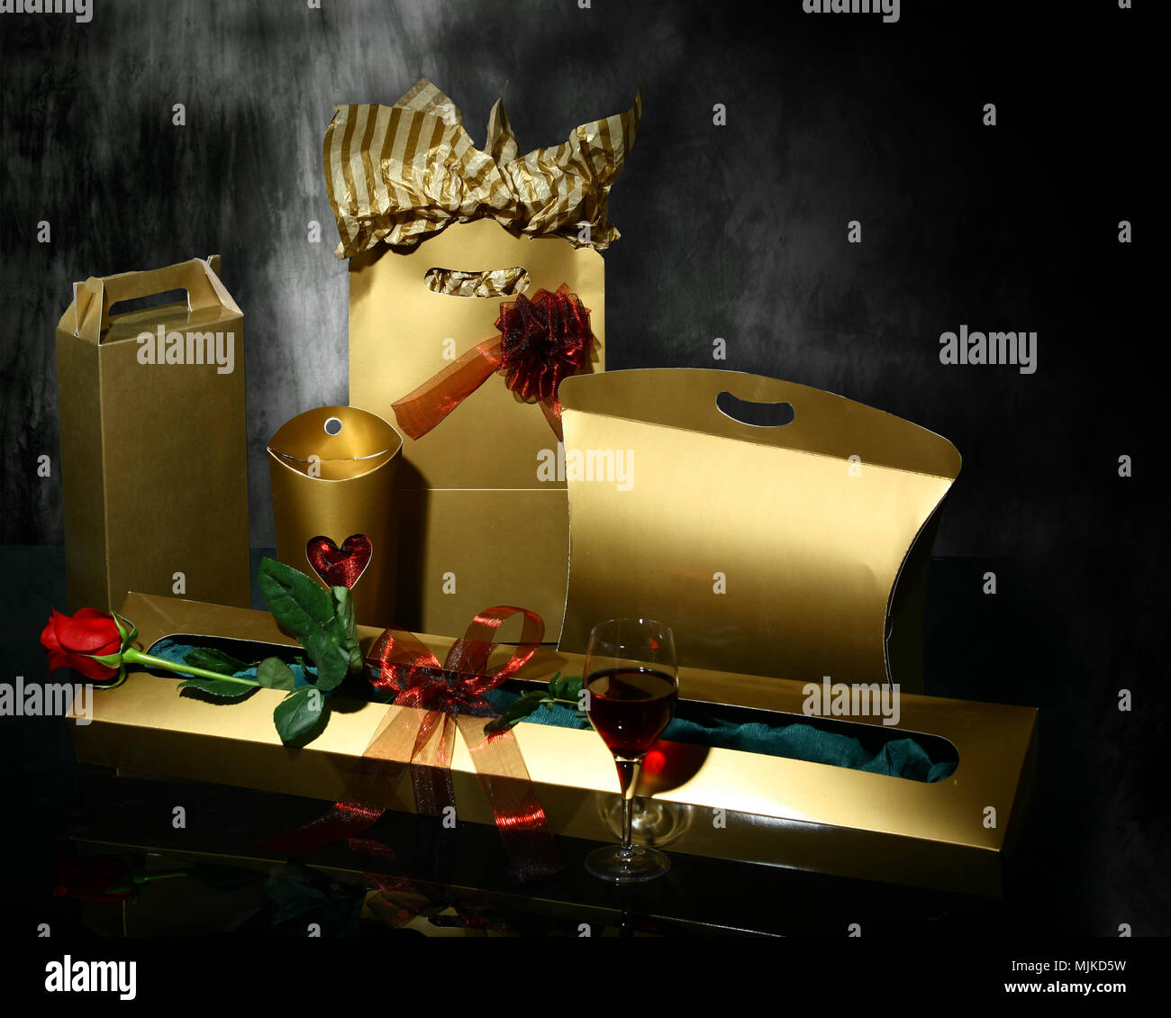 Golden packaging for different purposes Stock Photo - Alamy