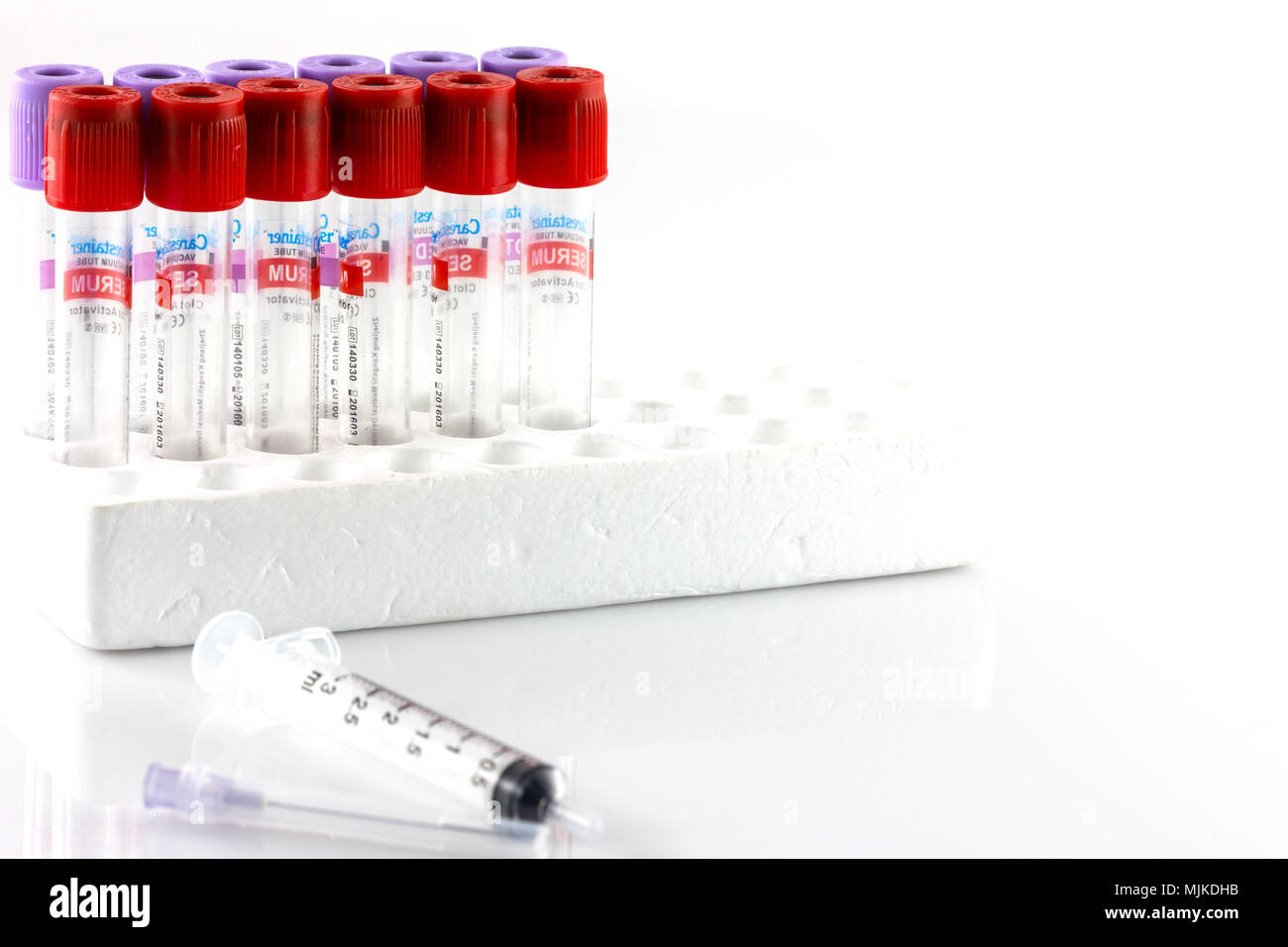 Tubes and needles isolate on white background Stock Photo - Alamy