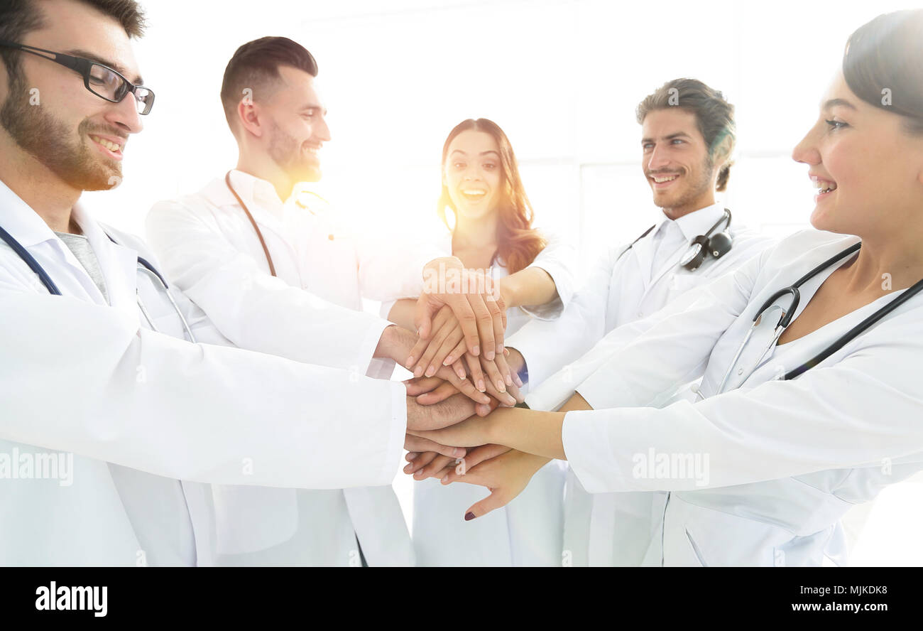 group of medical interns shows their unity Stock Photo - Alamy