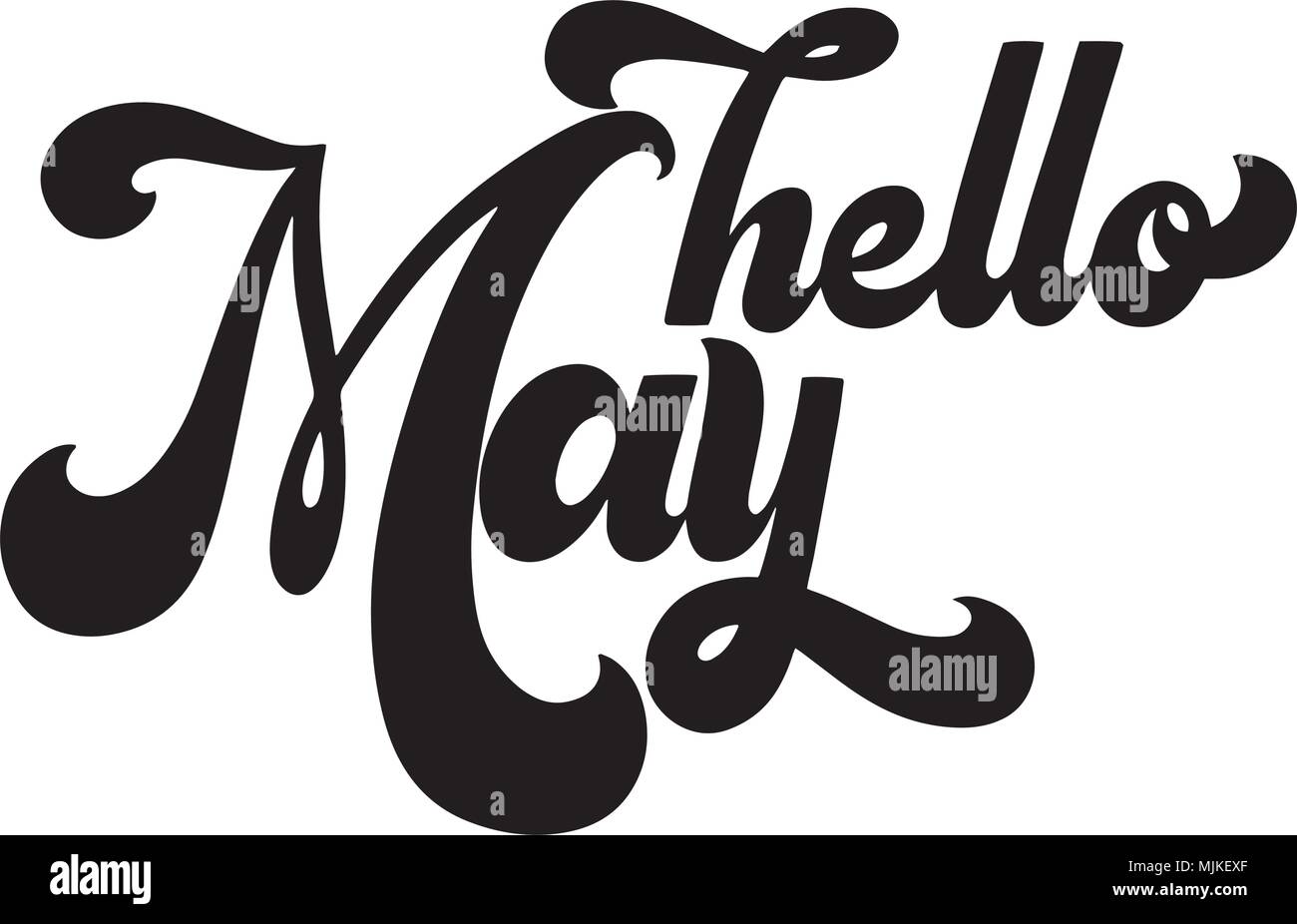 Hello May lettering. Elements for invitations, posters, greeting cards ...