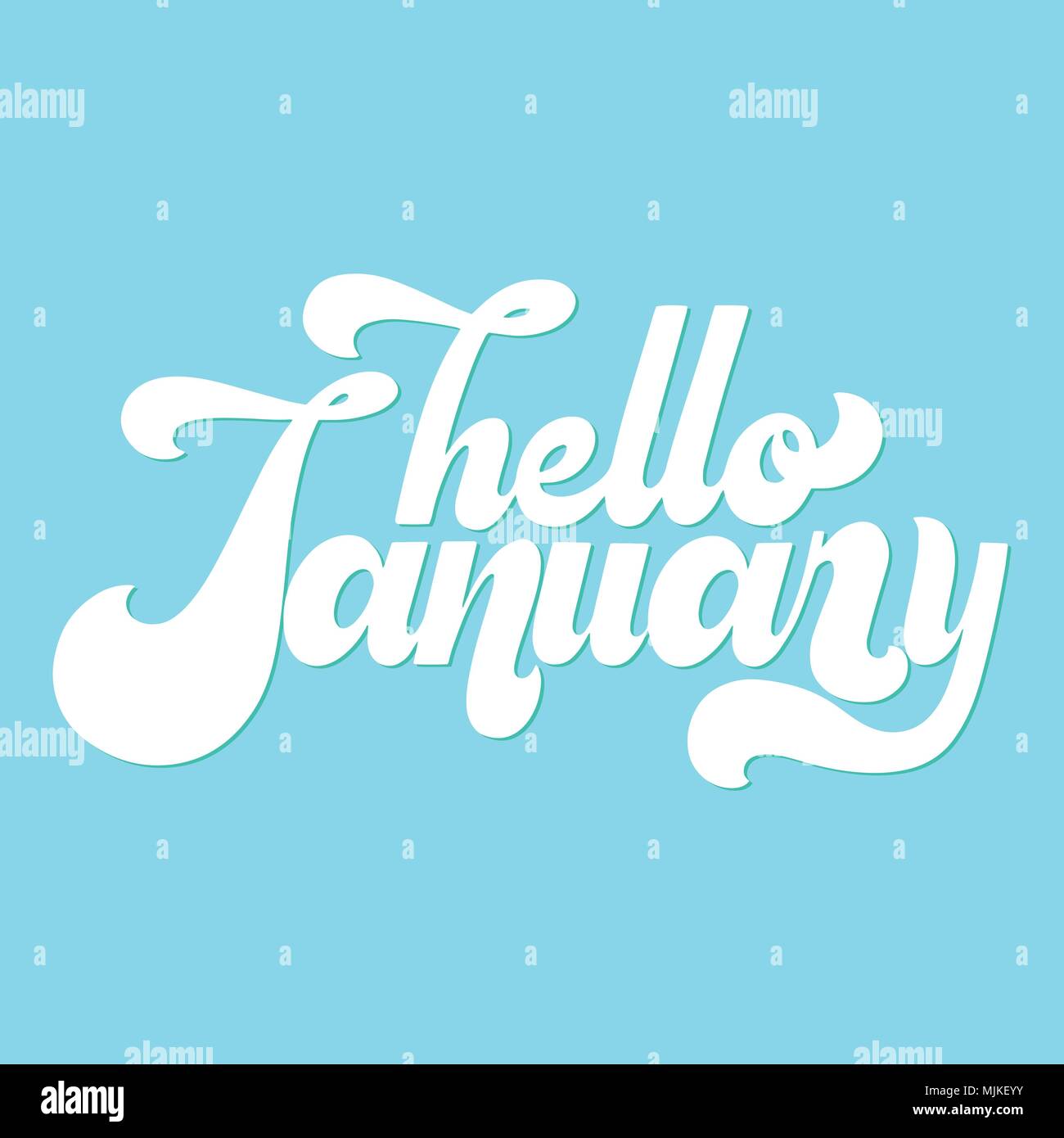 Hello January lettering. Elements for invitations, posters, greeting ...