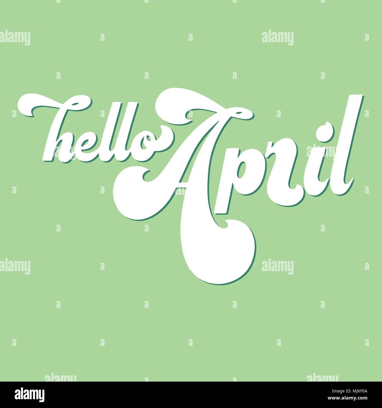 Hello April lettering. Elements for invitations, posters, greeting ...