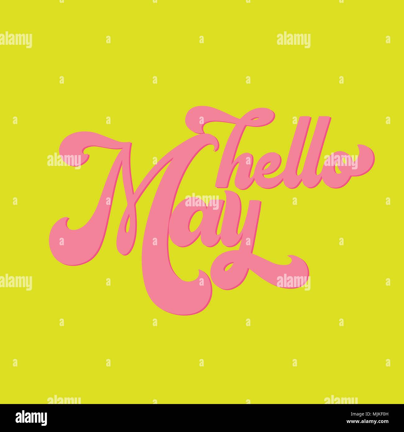 Hello May lettering. Elements for invitations, posters, greeting cards ...