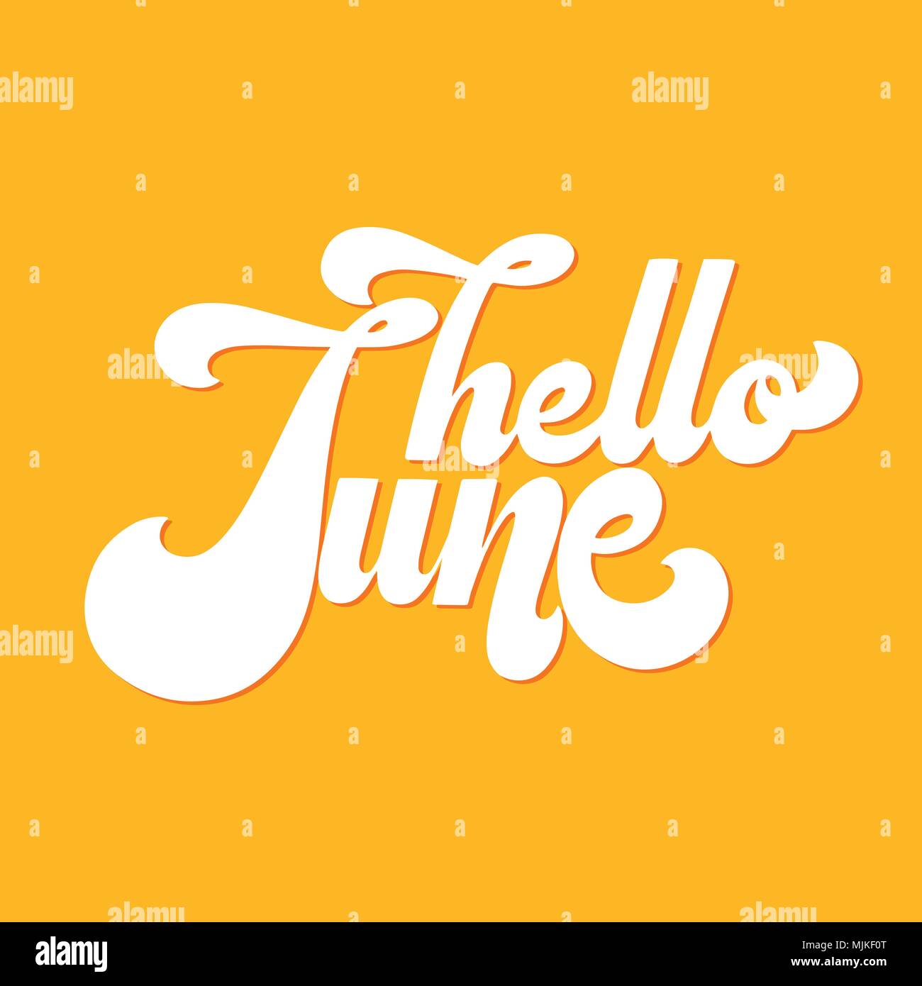 Hello June lettering. Elements for invitations, posters, greeting cards ...