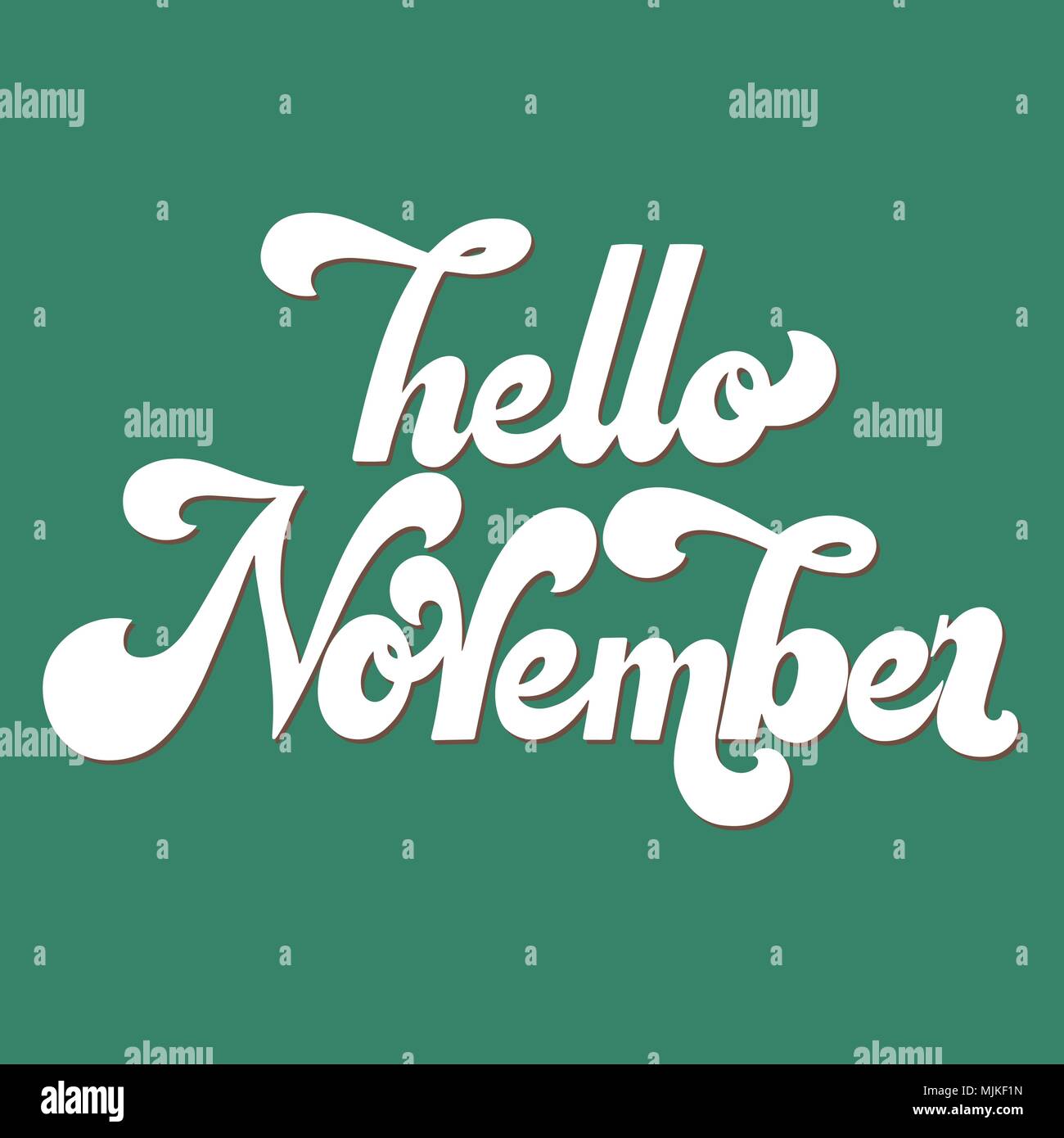 Hello November lettering. Elements for invitations, posters, greeting ...
