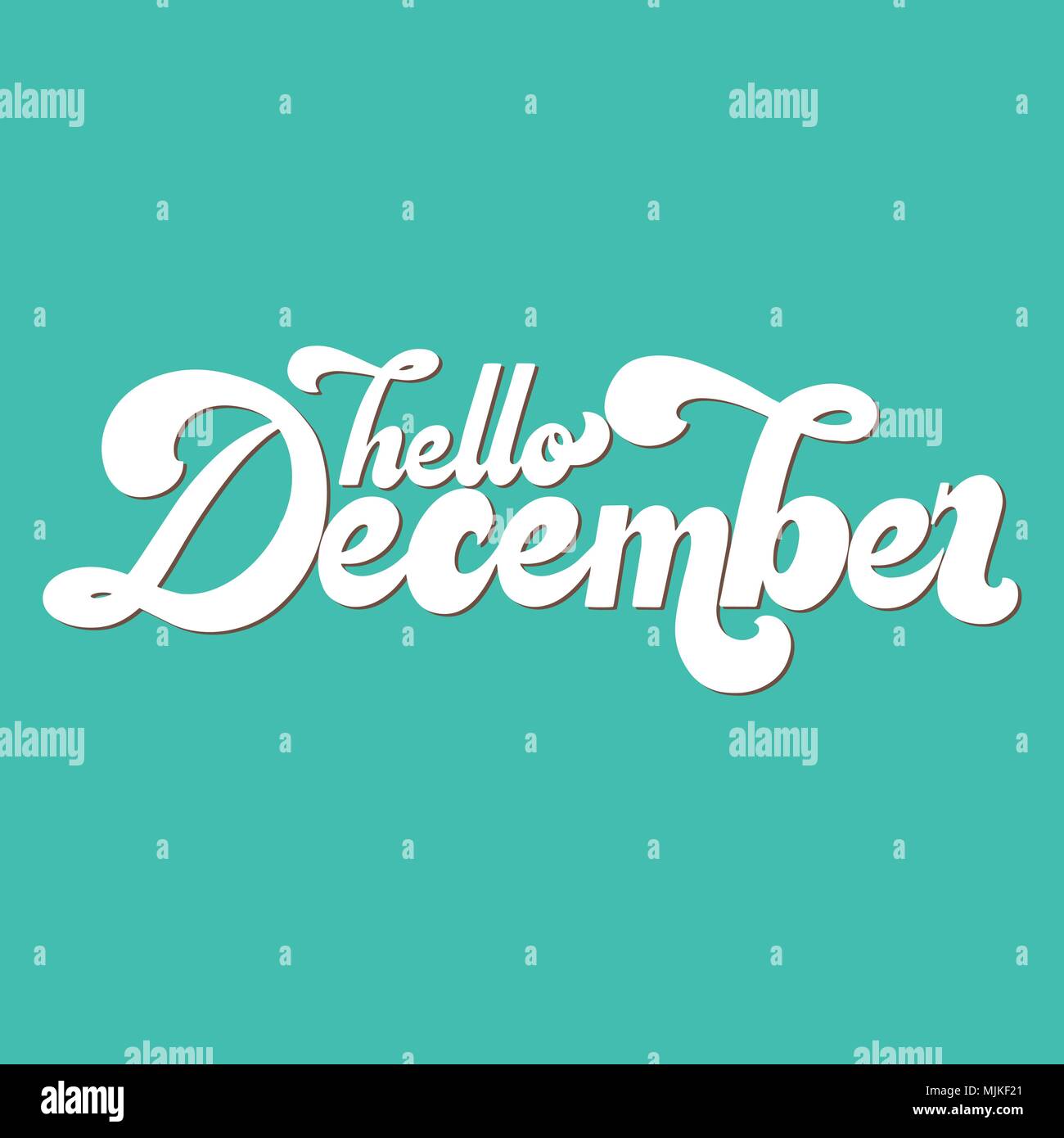Hello December lettering. Elements for invitations, posters, greeting ...