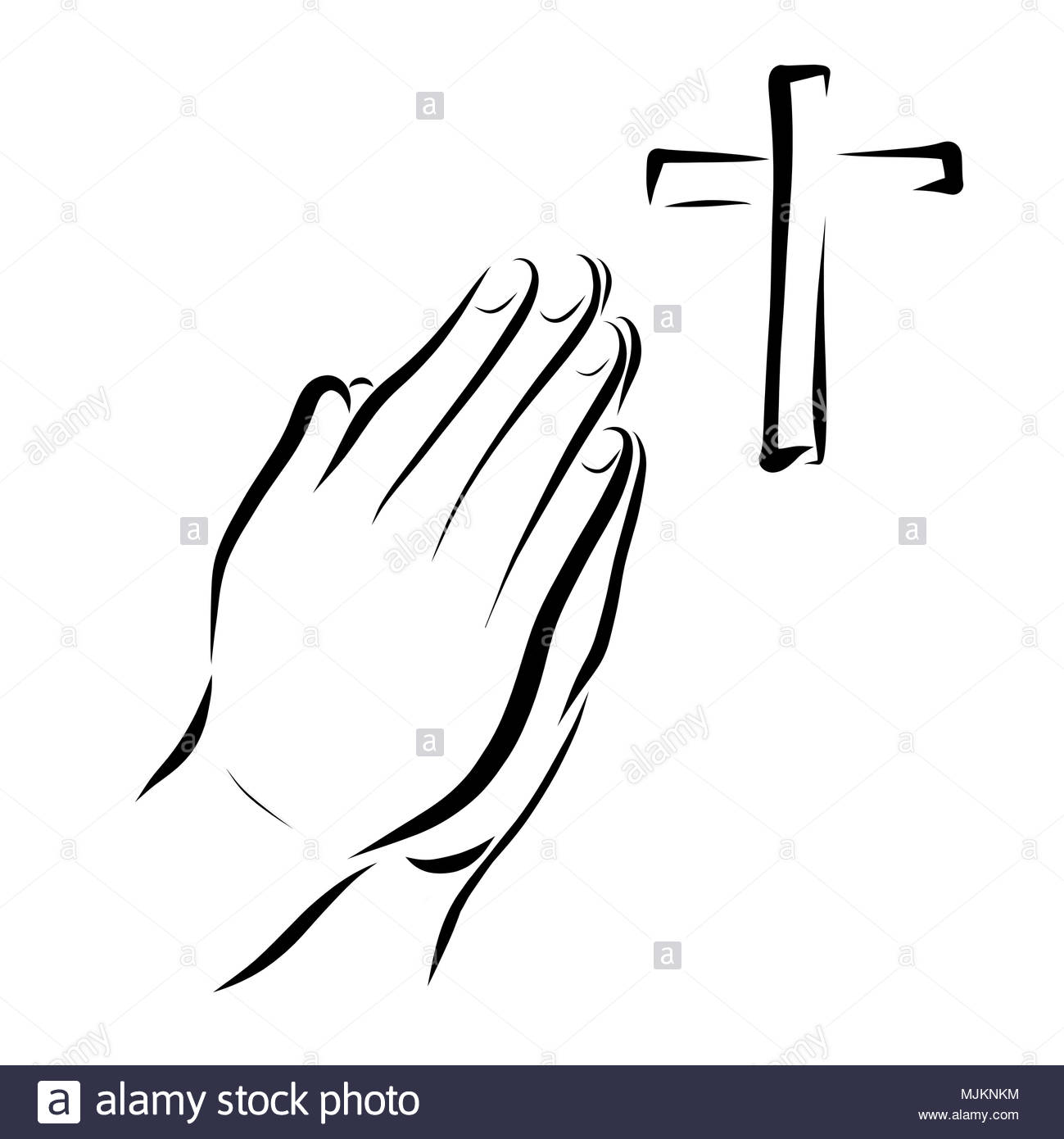 Praying Hands Drawing Cut Out Stock Images & Pictures - Alamy